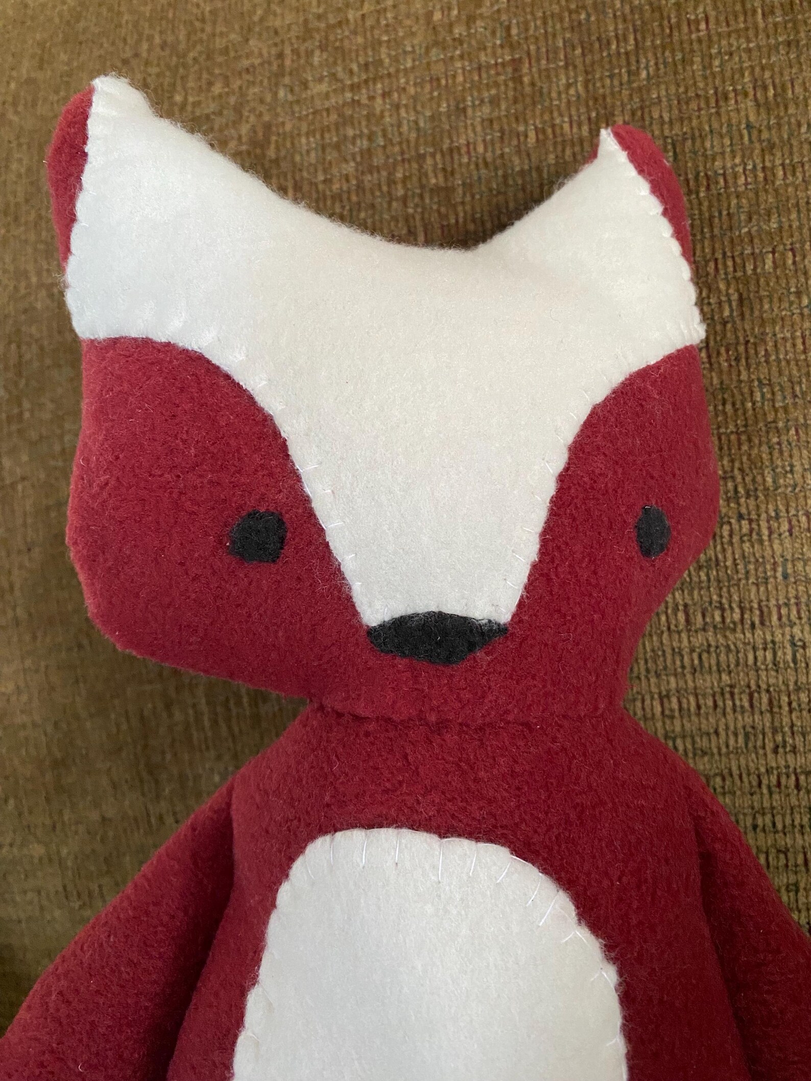 Fox Fleece Stuffed Animal Toy Child Toddler Burgundy - Etsy