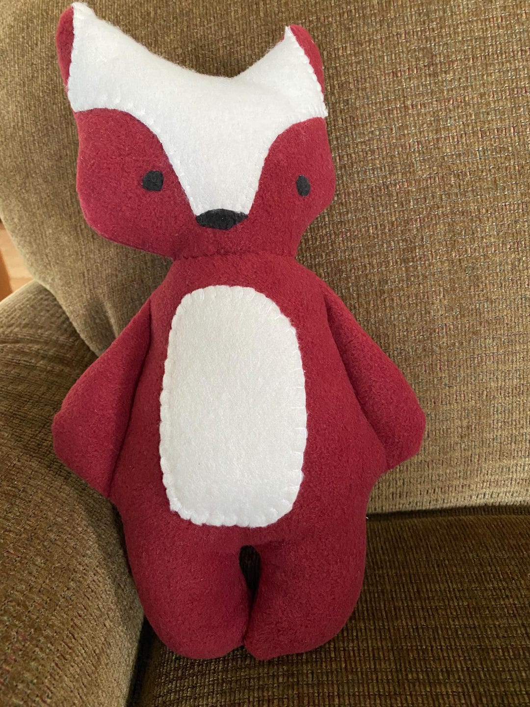 Fox Fleece Stuffed Animal Toy Child Toddler Burgundy - Etsy