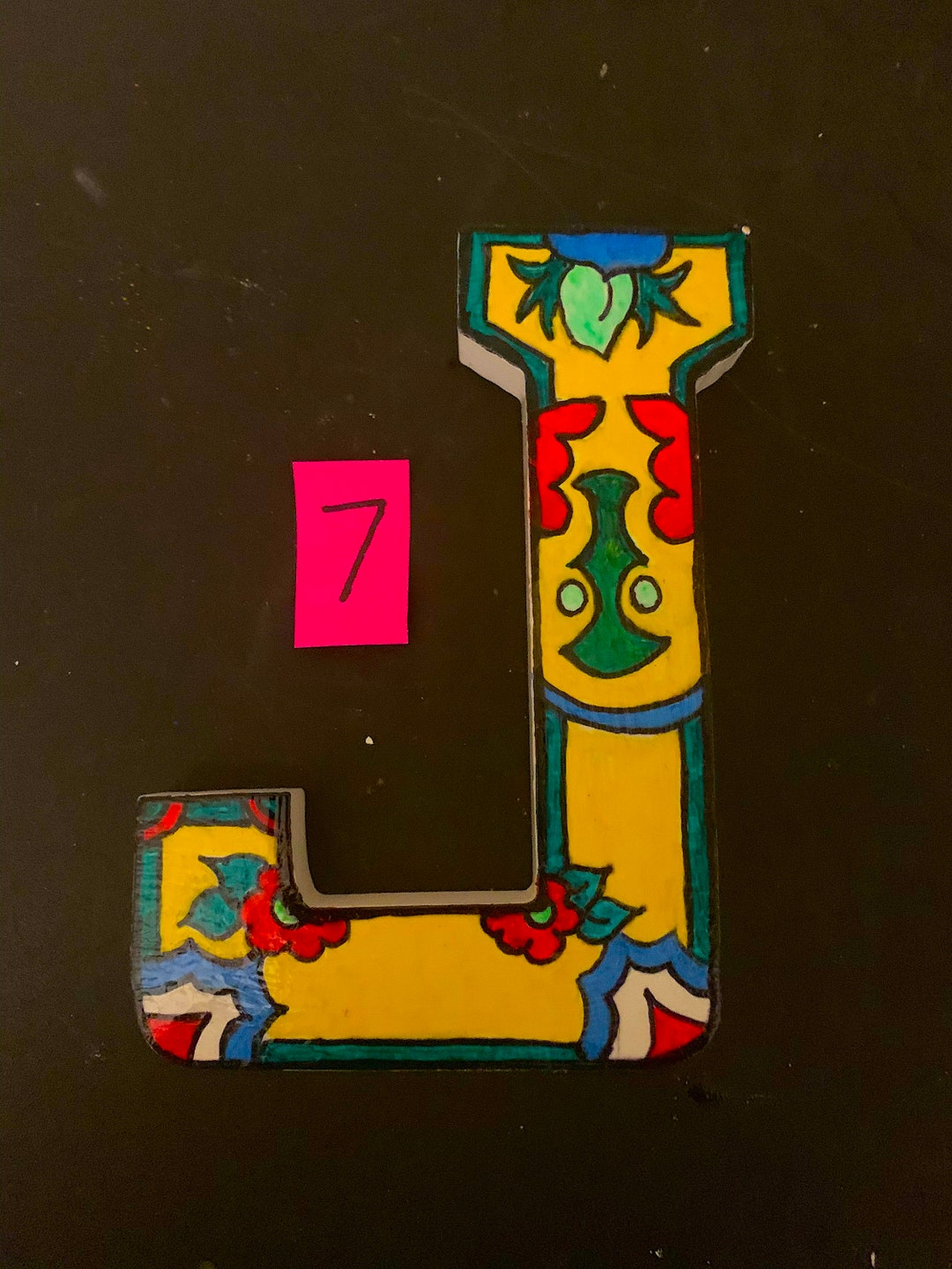 Wood LETTER J 6 Inch. Deliciously Painted for Wall Decor or Delightful ...
