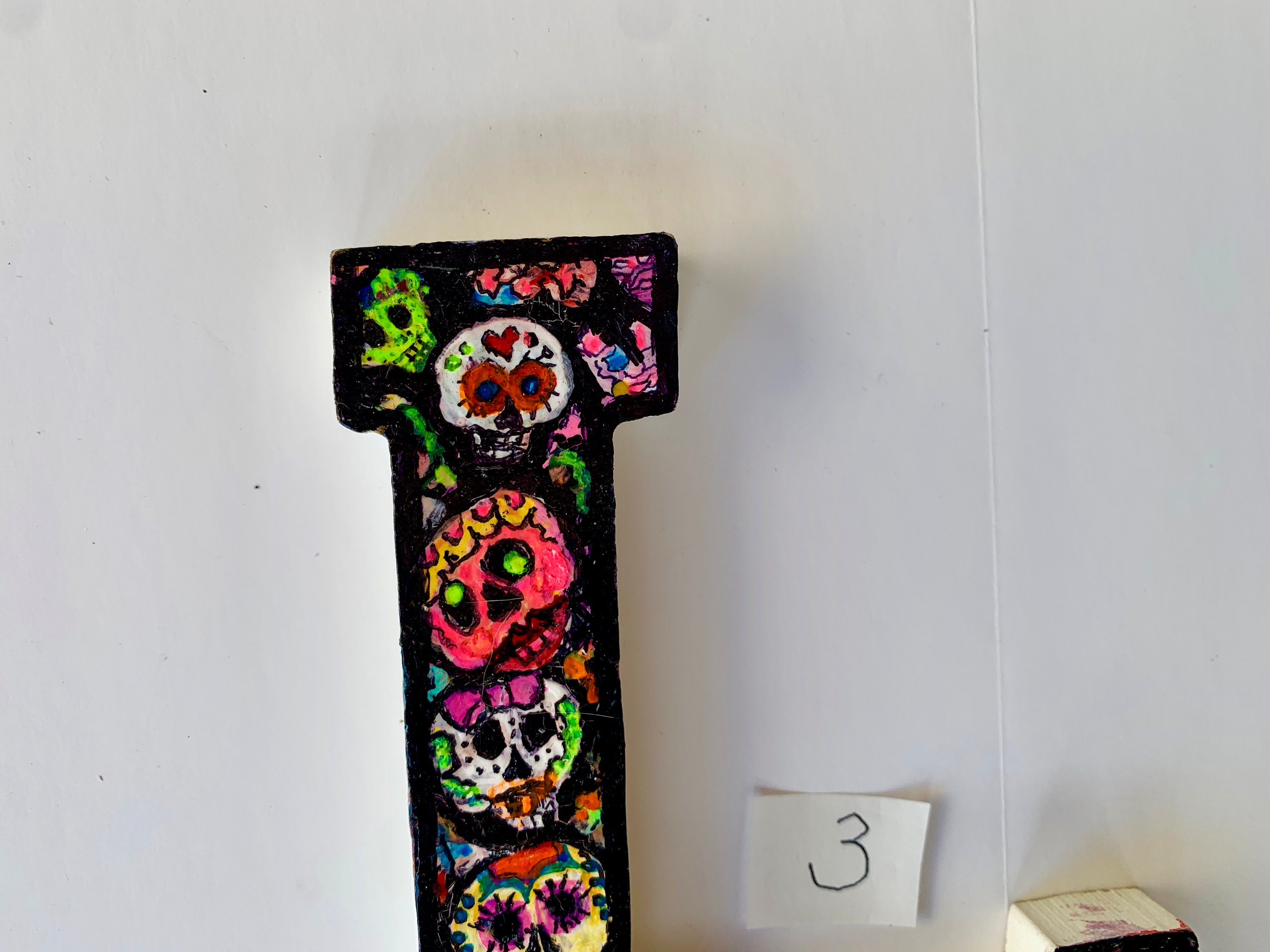 LETTER L BOO Calavera hand painted wood letter for decor | Etsy