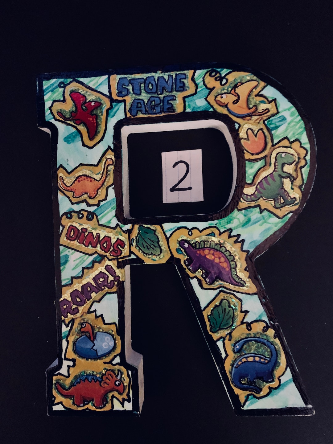 LETTER R Delightful Dinosaur - Etsy
