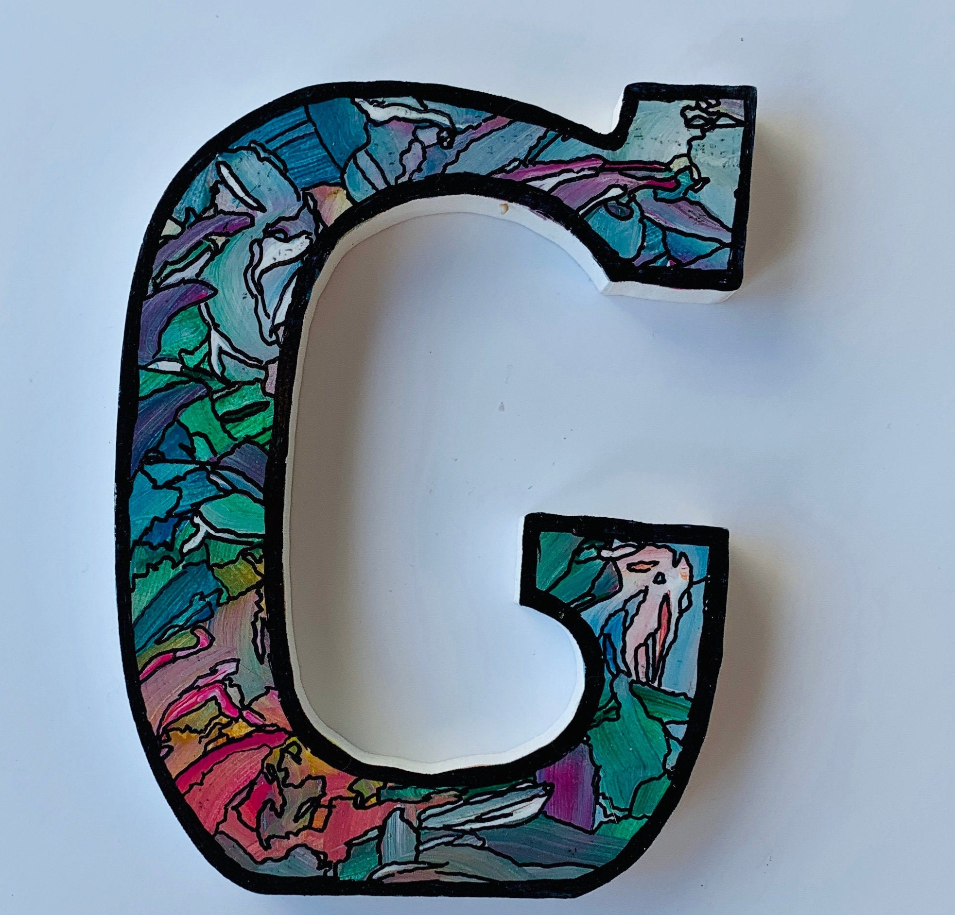 LETTER G deliciosamente pintado a mano para la decoración o | Etsy