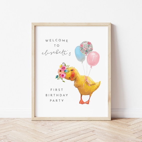 Duck Birthday Welcome Sign Duck Party Decor Duck Welcome - Etsy