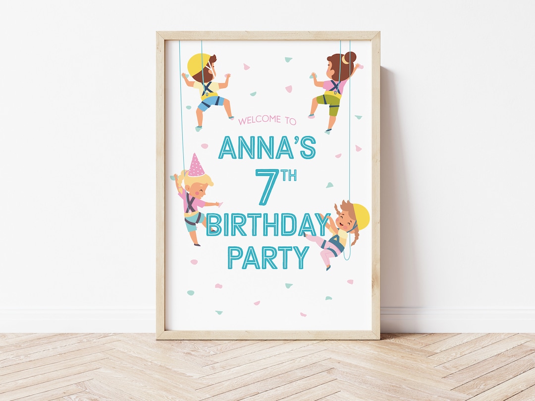 Climbing Birthday Welcome Sign, Indoor Climbing Birthday, Indoor ...