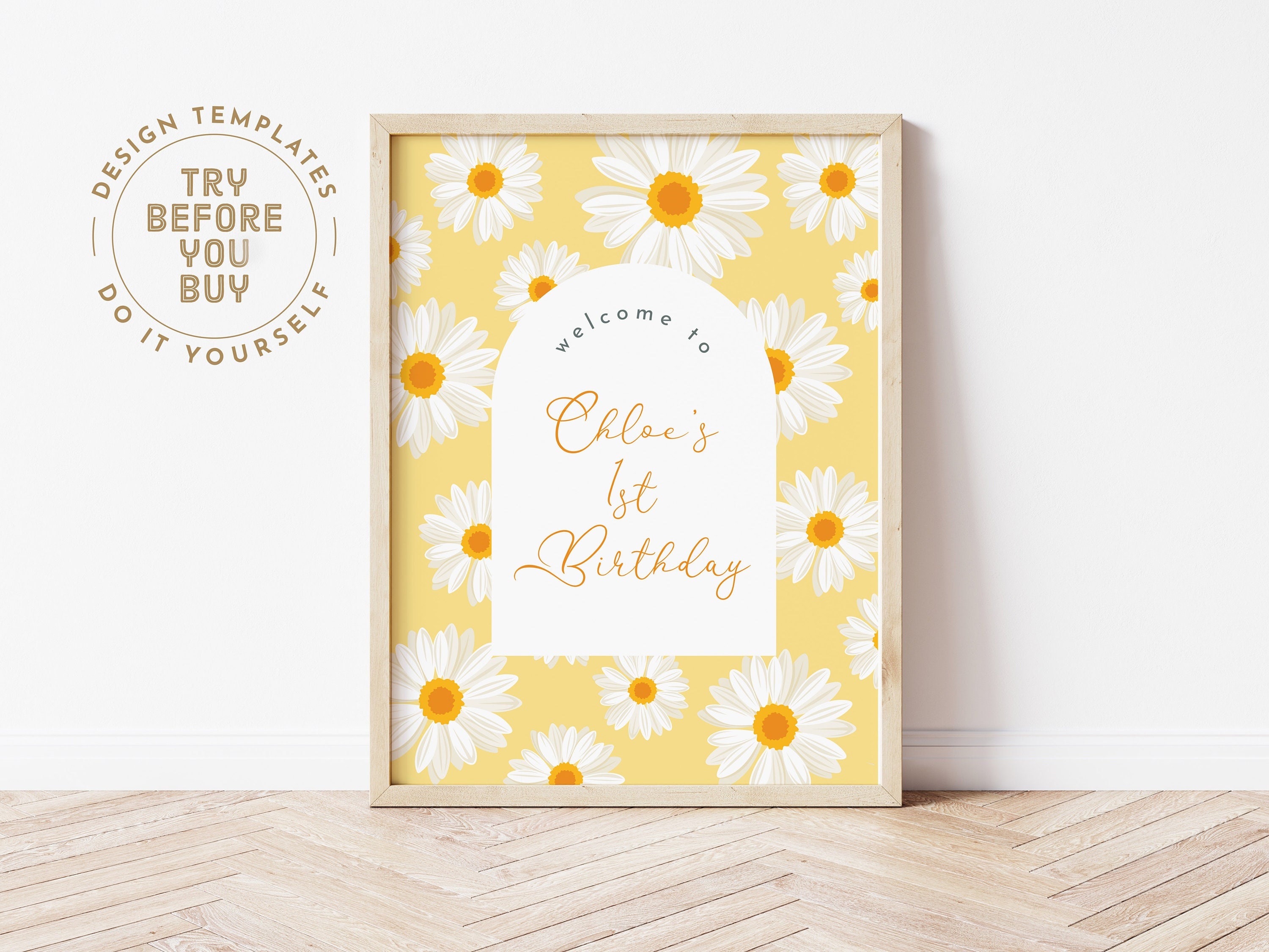 Daisy Welcome Sign | Girls Birthday Party | Our Little Daisy | Modern ...
