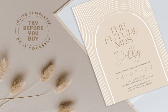 The Future Mrs Invitation Editable Template Minimalist | Etsy