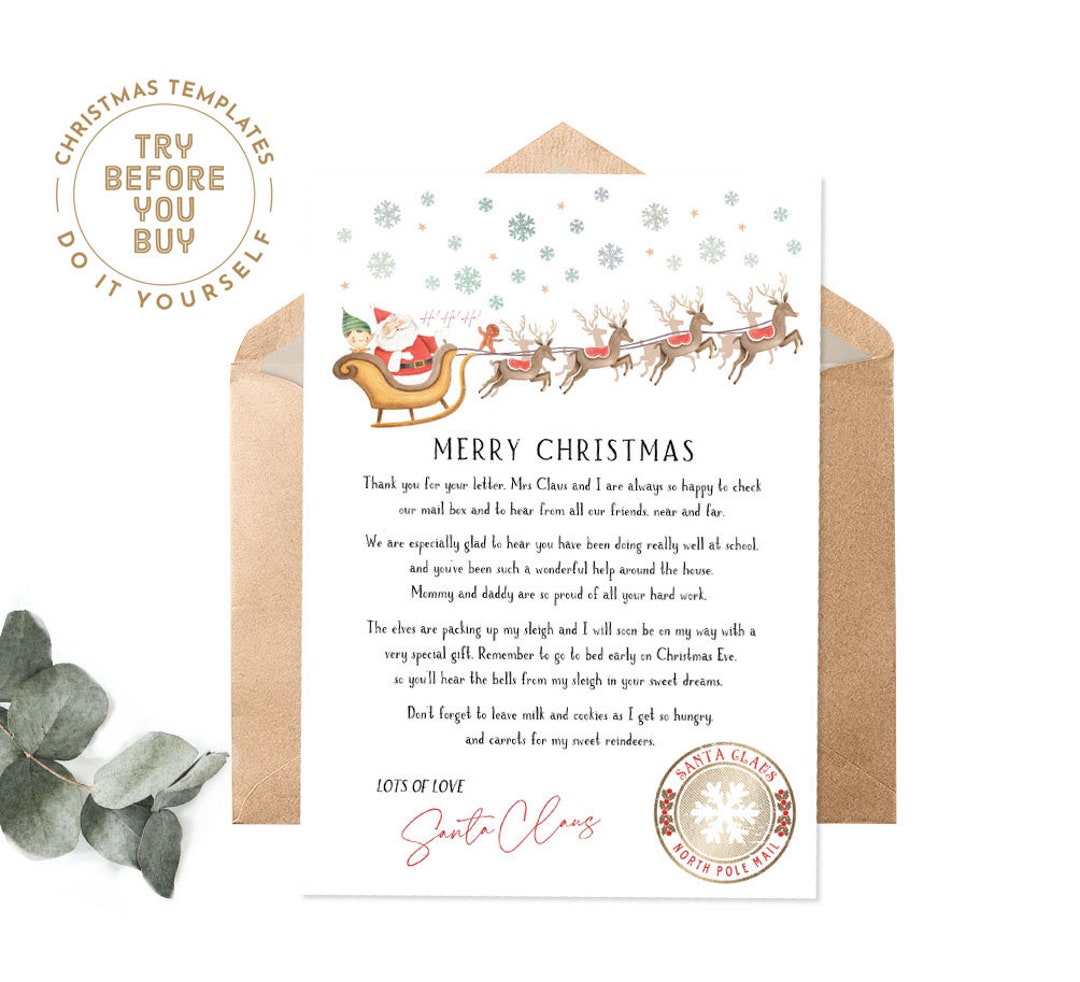 Editable Letter From Santa | Naughty or Nice Letter From Sant Claus ...