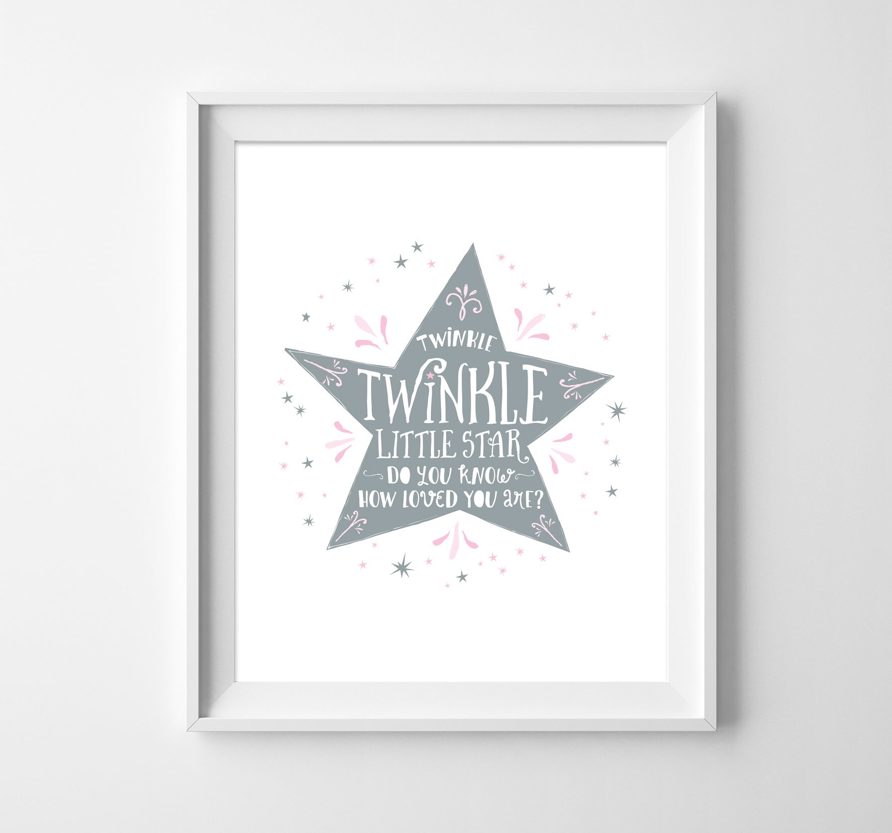 Girls Nursery Wall Art, Girls Bedroom Wall Decor, Twinkle Twinkle ...