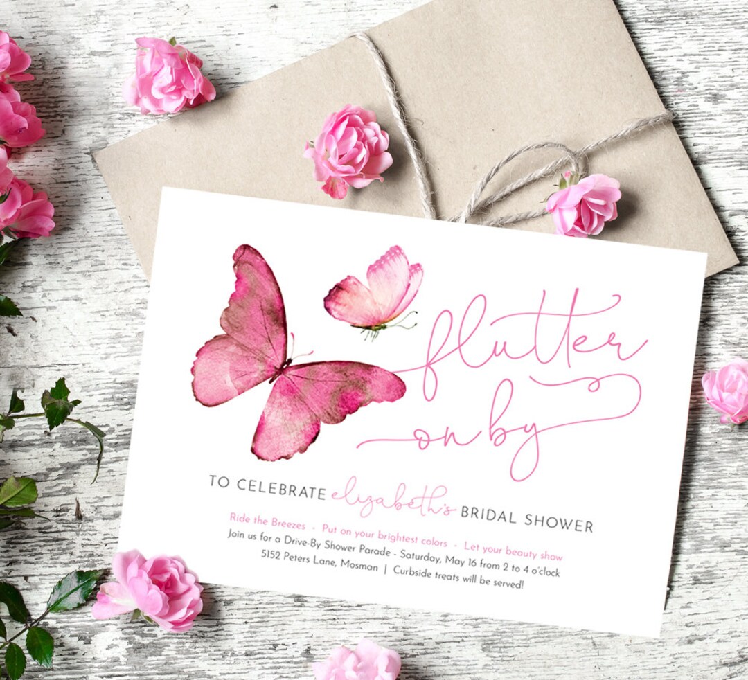 Drive by Bridal Shower Invitation, Bridal Drive by Shower, Bridal ...