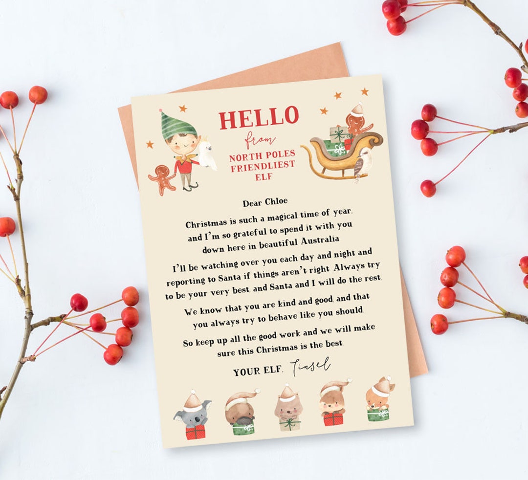 Editable Elf Santa Letter | Return Christmas Elf Letter From North Pole ...