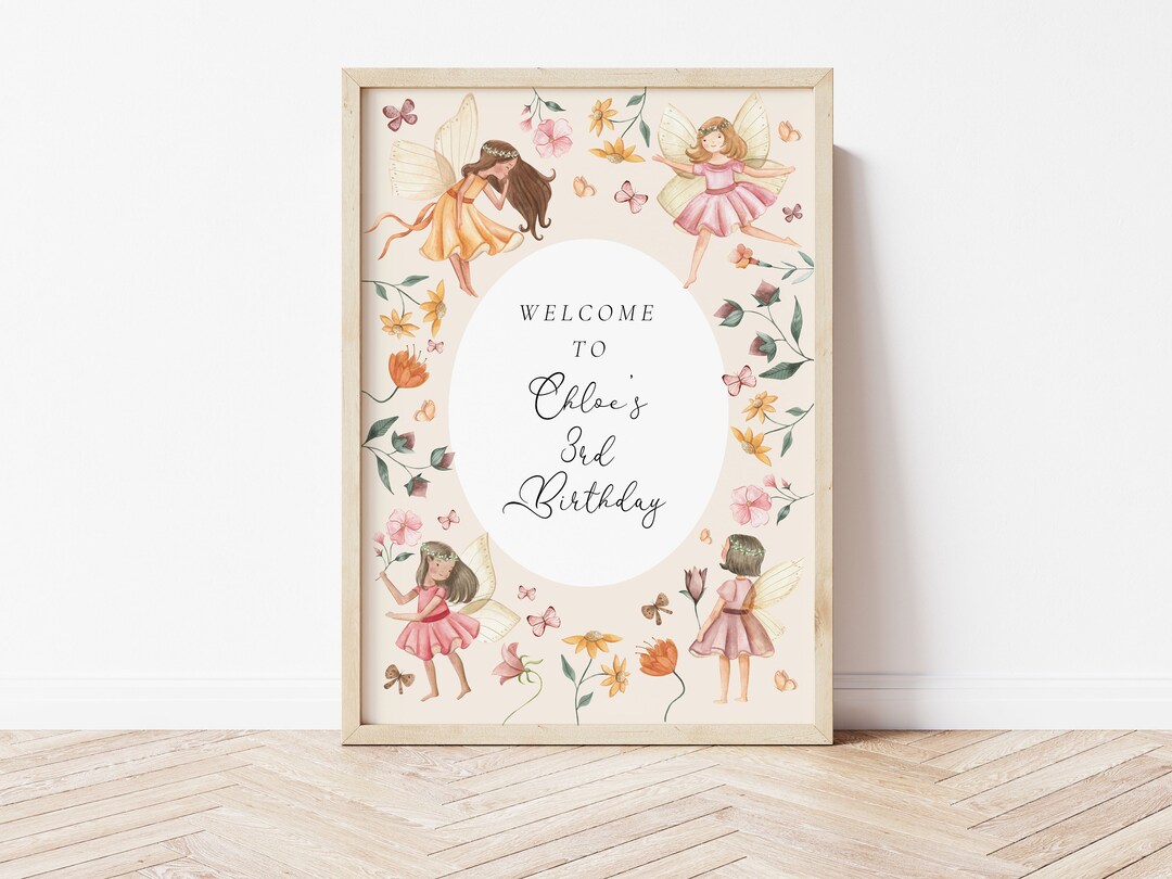 Fairy Birthday Party Welcome Sign, Editable Fairy Party Decor ...