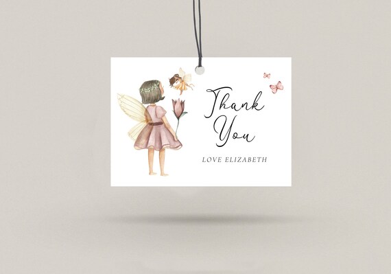 Fairy Birthday Party Gift Tags Modern Minimalistic Fairy - Etsy