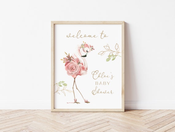 Flamingo Baby Shower Welcome Signage Baby Sprinkle Party - Etsy
