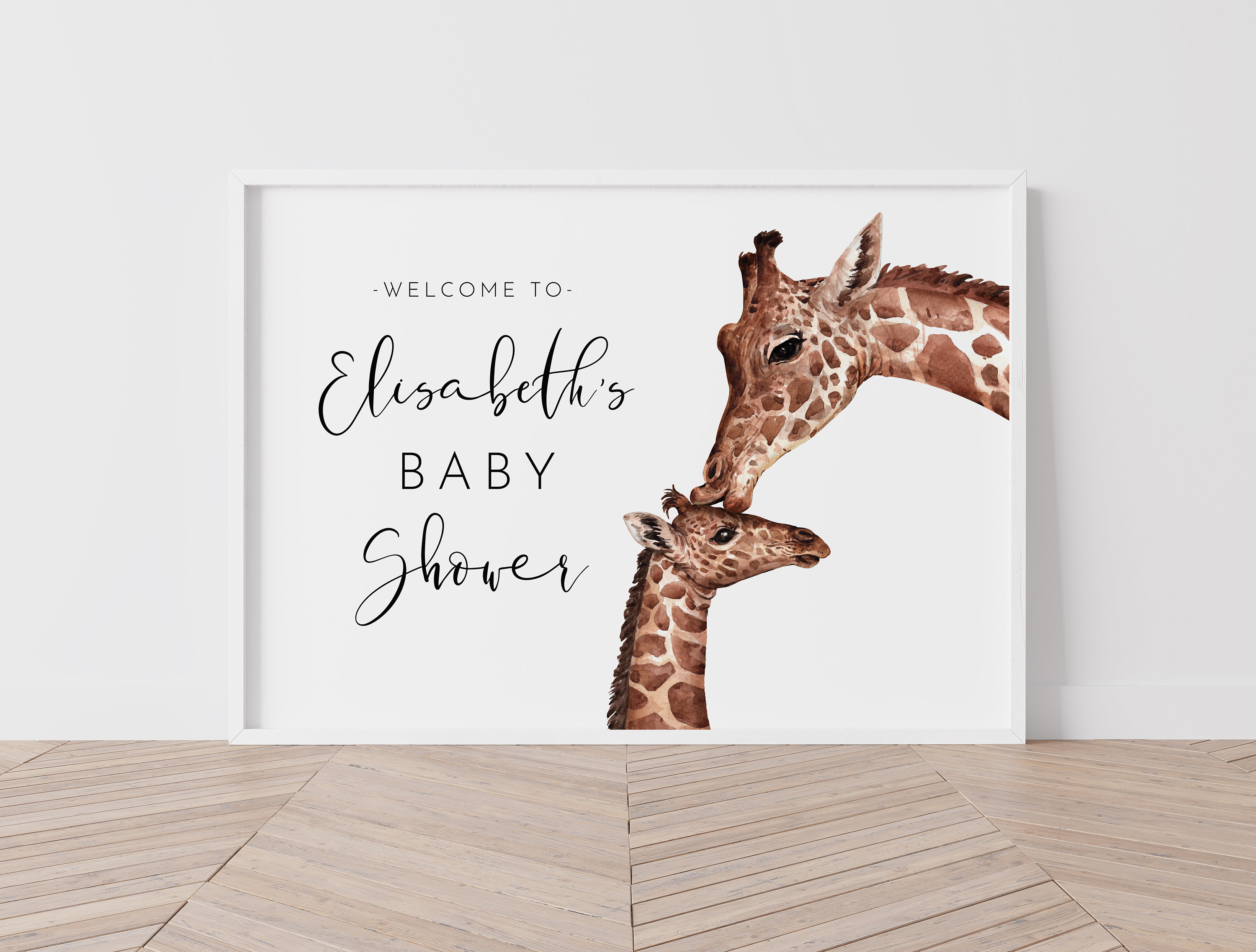 Giraffe Welcome Sign Baby Shower Welcome Sign Baby Animal | Etsy