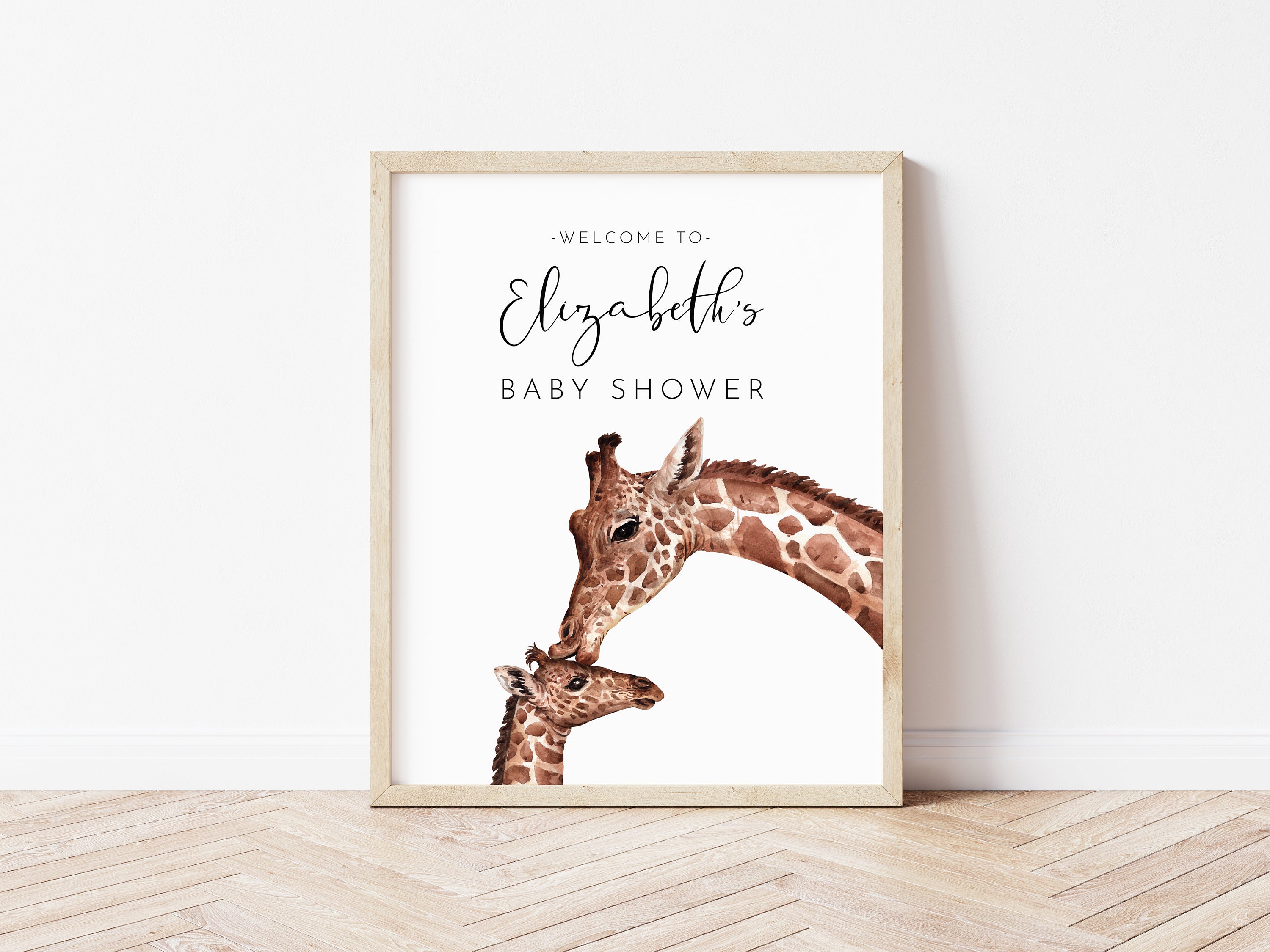 Giraffe Welcome Sign Baby Shower Welcome Sign Baby Animal | Etsy