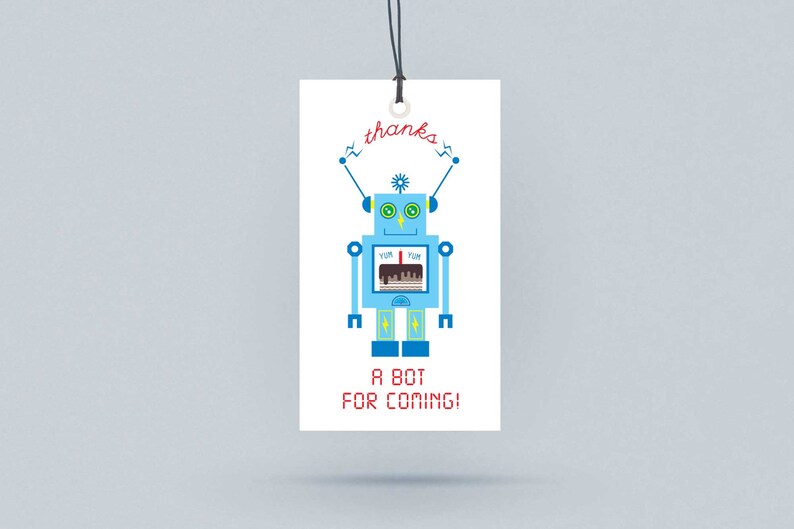 Robot Gift Tags | Robot Thank You Tags | Modern Robot | Thanks a Bot ...