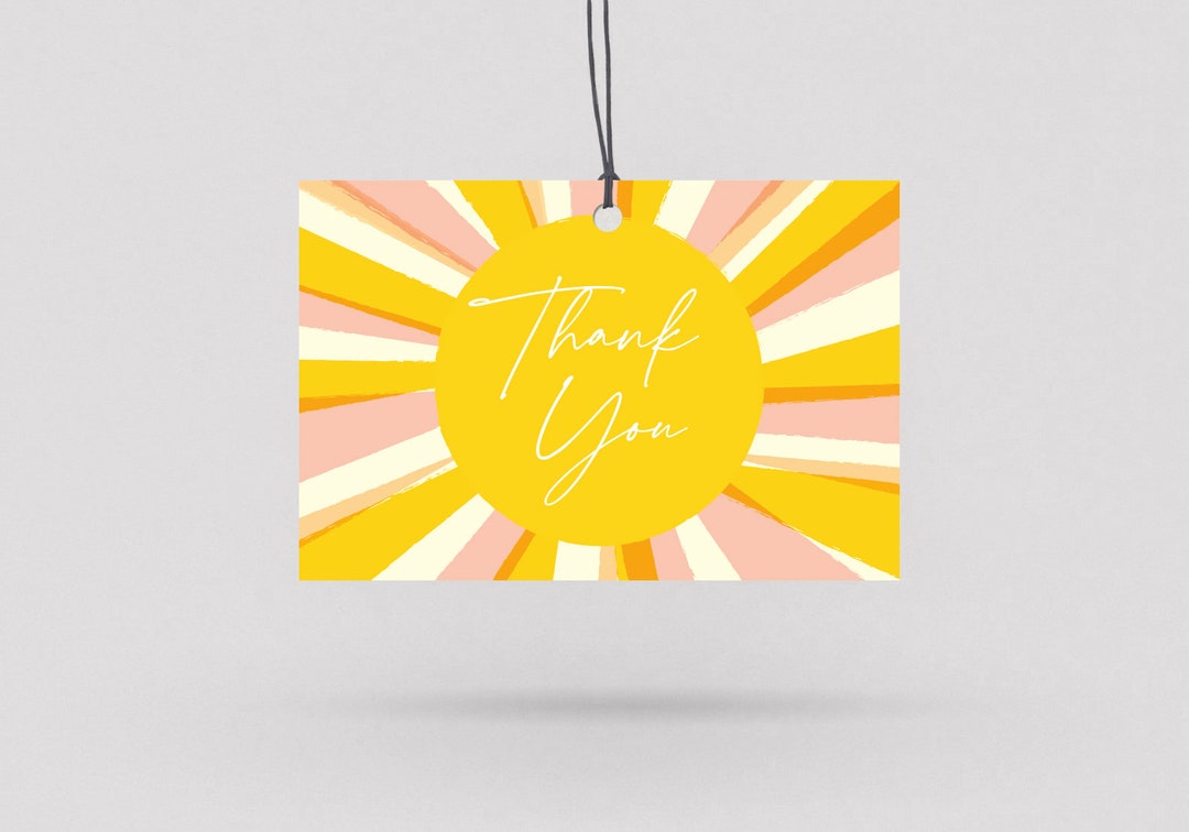 Sunshine Thank You Card | Sunshine Gift Tag | You Are My Sunshine Thank ...