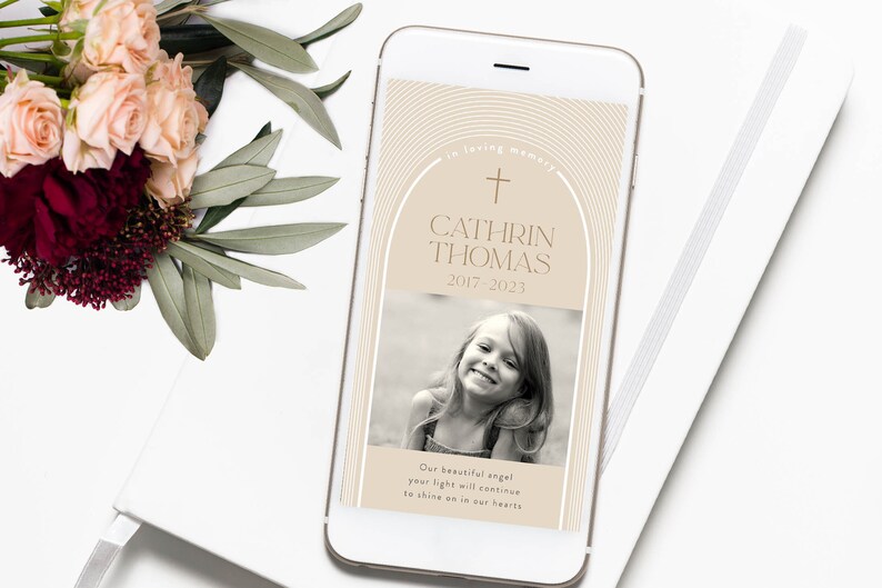 Funeral Announcement, Digital Funeral Invite Phone Memorial ...