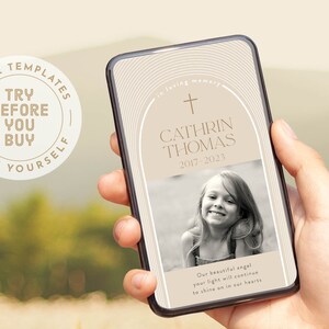 Funeral Announcement, Digital Funeral Invite Phone Memorial ...