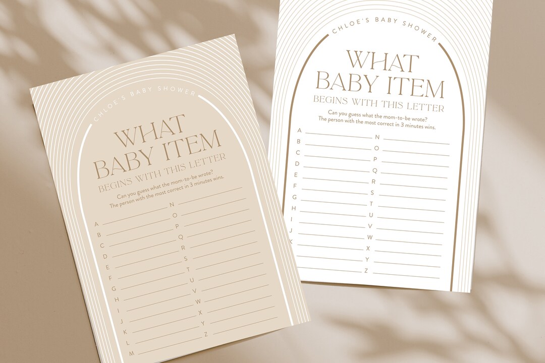 What Baby Item Begins With This Letter | Beige White Arch Baby Game ...