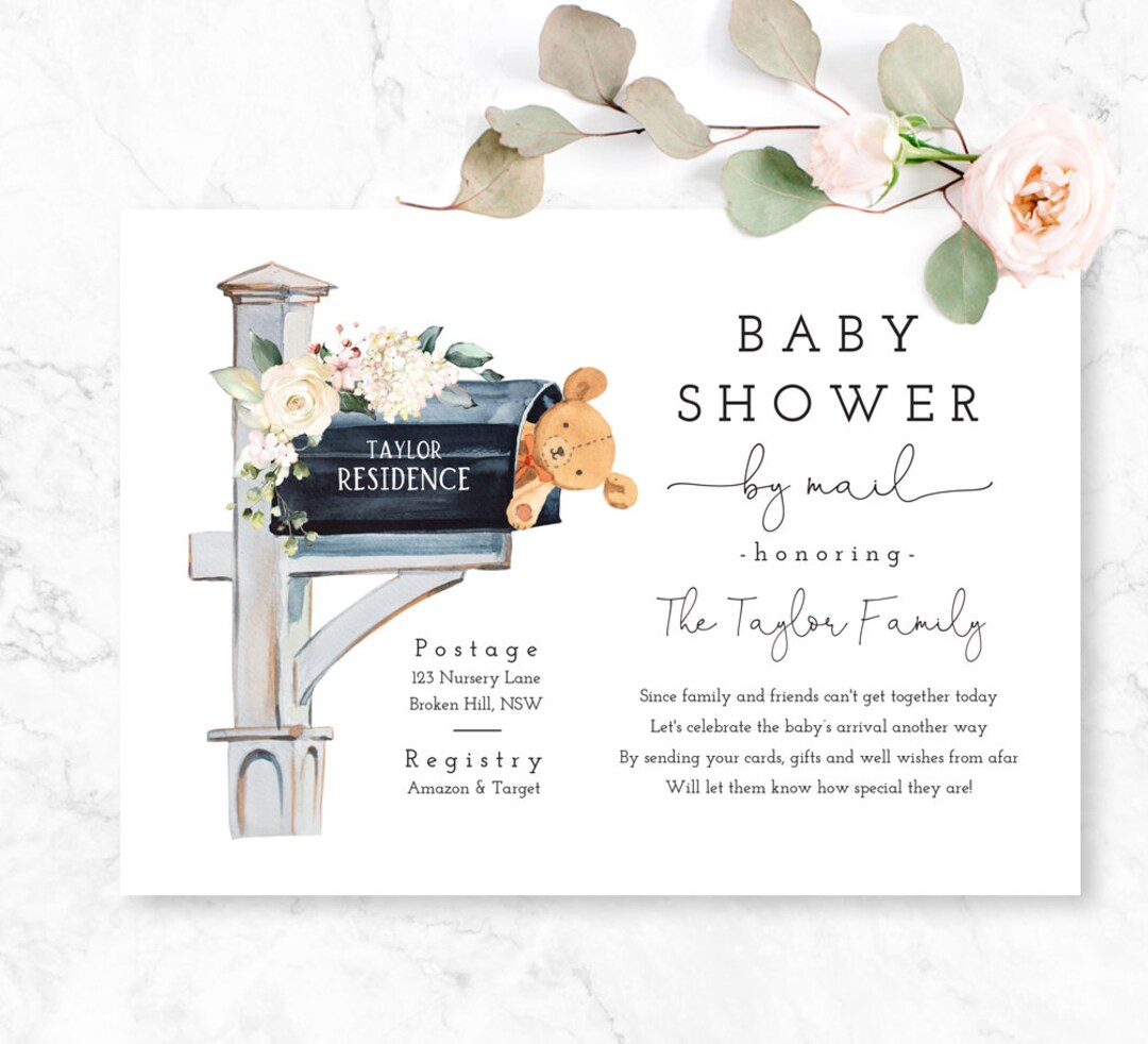 Baby Shower by Mail, Gender Neutral Baby Shower, Floral Mail Box ...