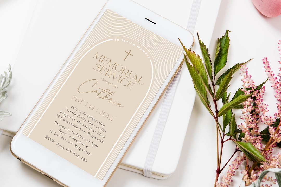 Funeral Announcement, Digital Funeral Invite Phone Memorial ...