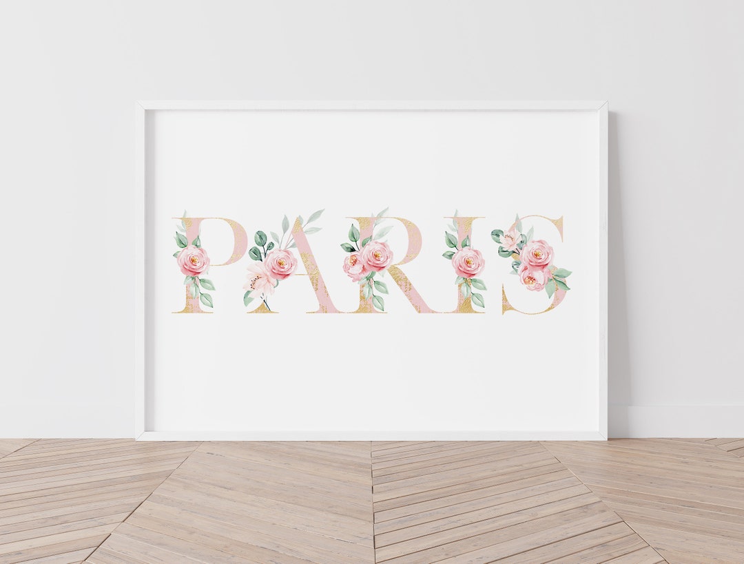 Paris Wording Print, Paris Wording, Paris Text Printable, Pretty Pink ...
