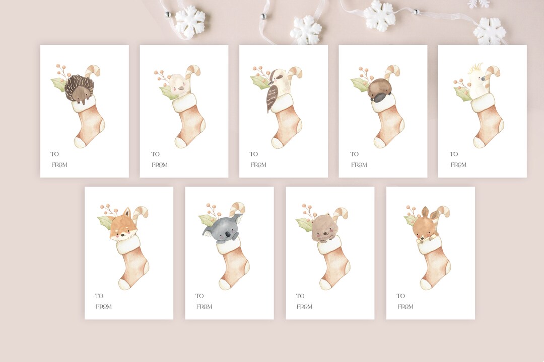 Australian Native Animal Christmas Gift Tags | Christmas Gift Tags ...