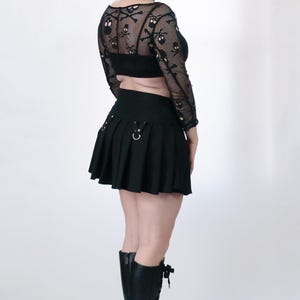 Nightshade Net Long Sleeve Black Skull Fishnet Body Con Crop Top - Etsy