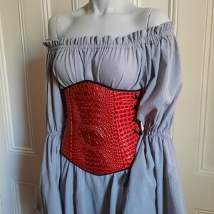 Red Dragonscale Underbust Corset With Side and Back Lacing - Etsy