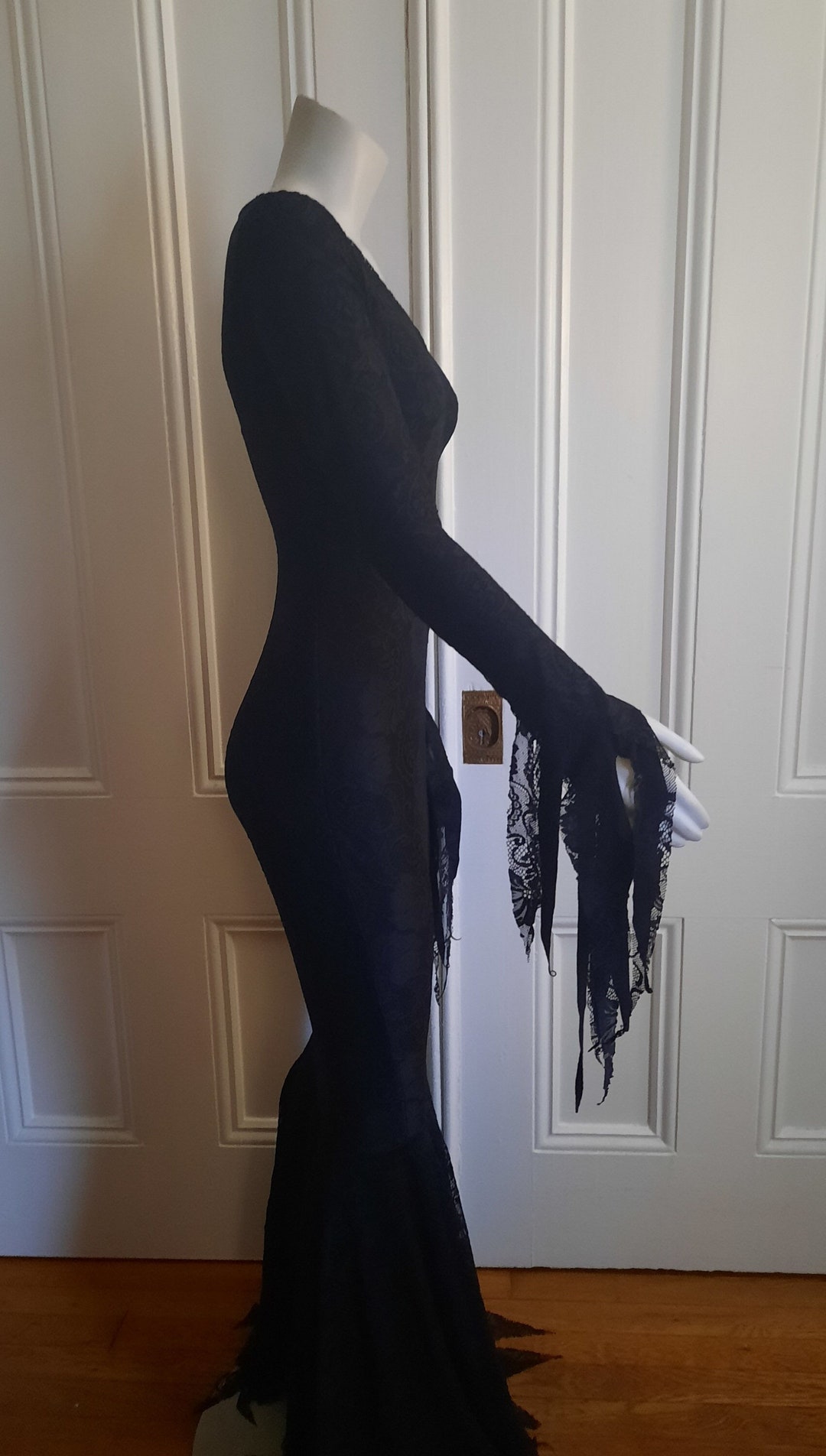 Matte Black Lace Gothic Sexy Angelica Gown - Etsy