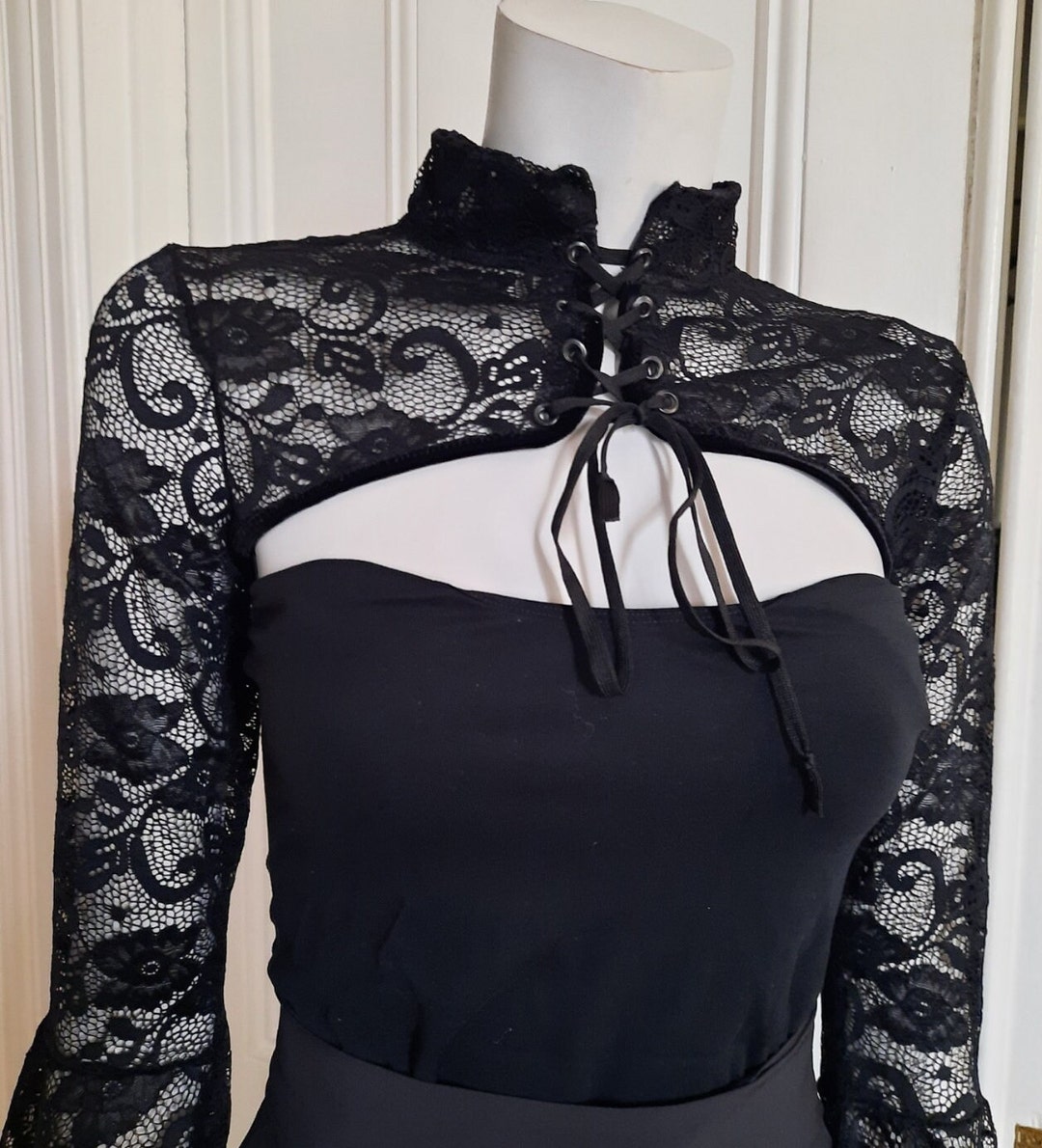 Shadow Sleeves Sheer Black Lace Shrug Big Sleeve Witch Topper - Etsy