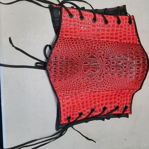 Red Dragonscale Underbust Corset With Side and Back Lacing - Etsy