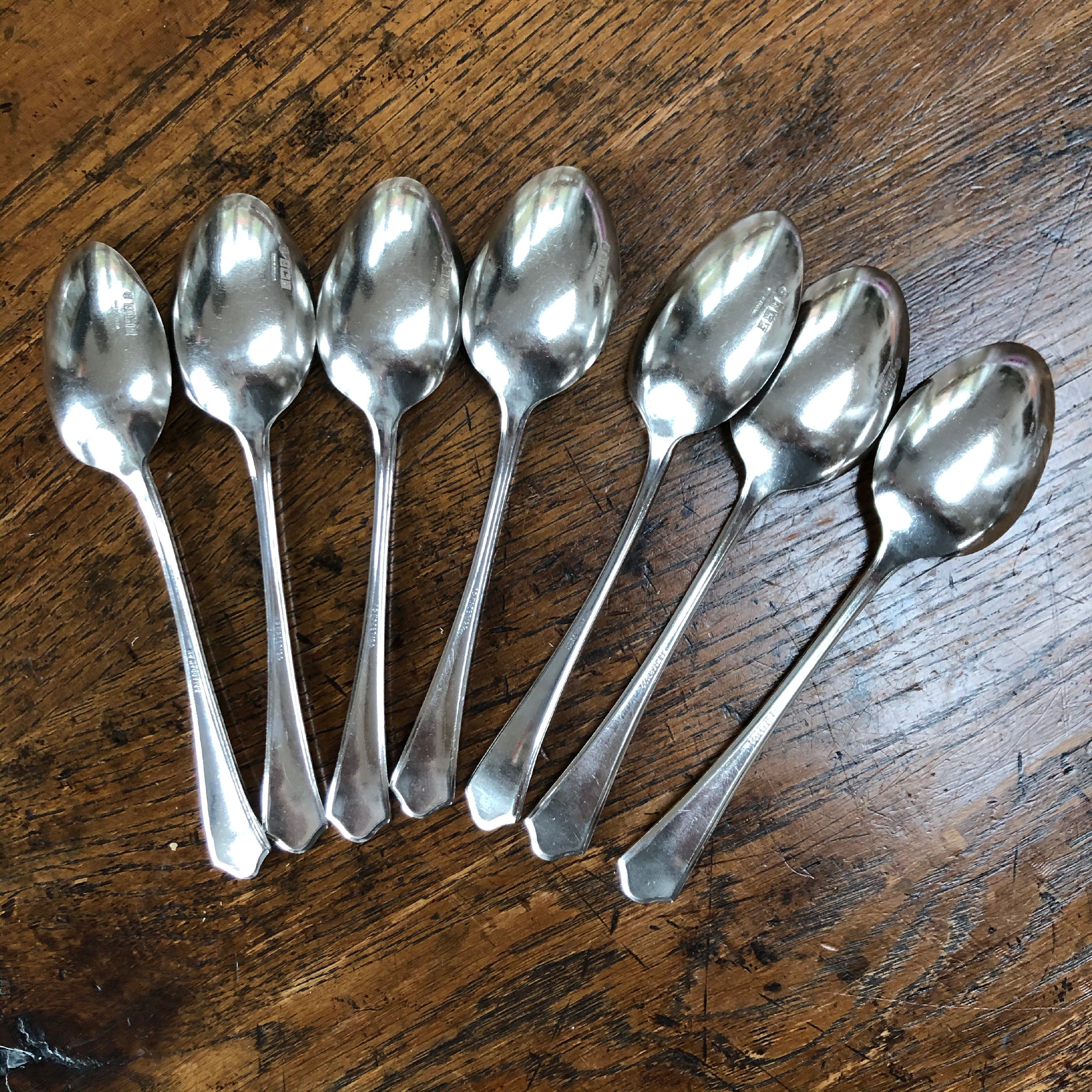 Solid Silver Desert Spoons Set of 7. - Etsy.de