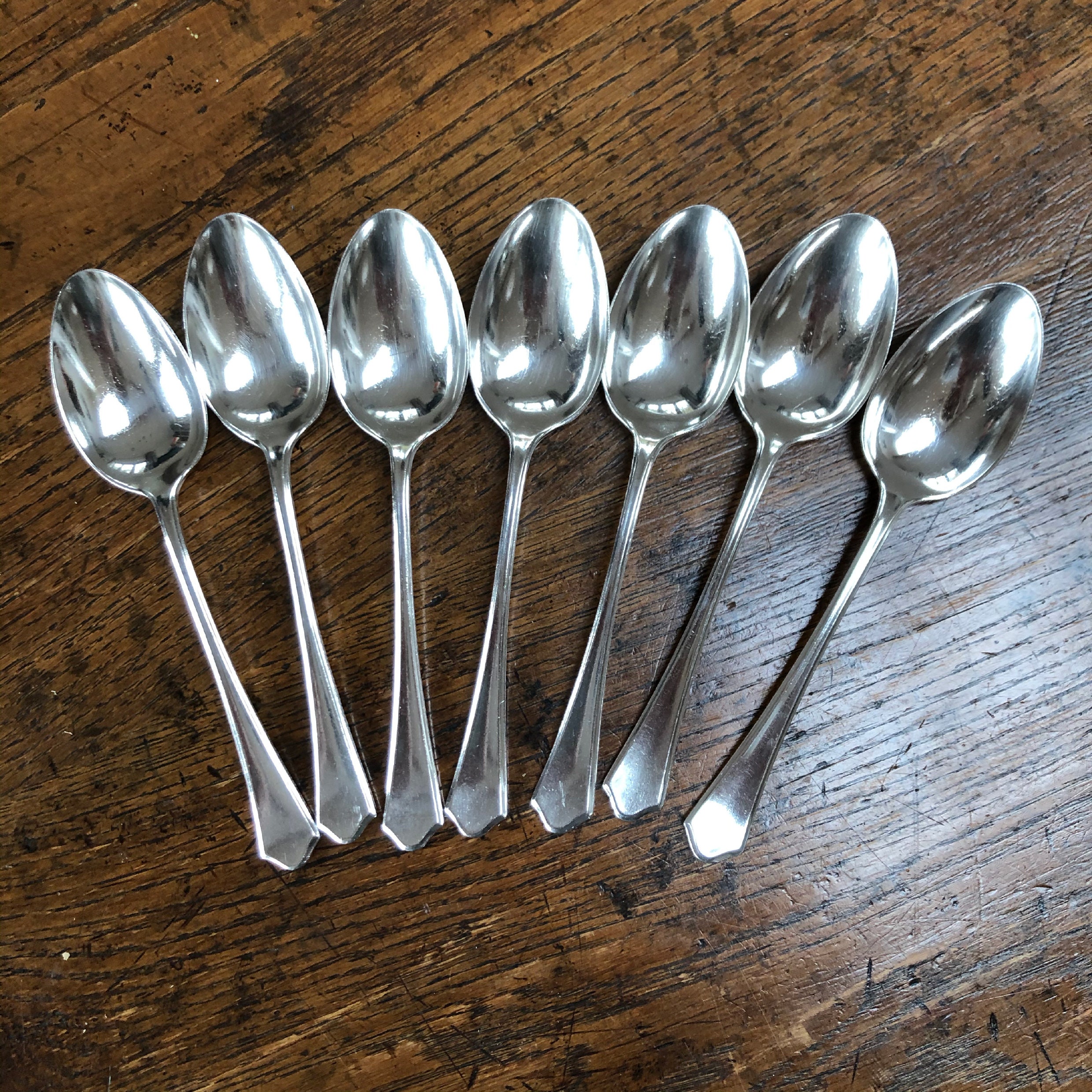 Solid Silver Desert Spoons Set of 7. - Etsy.de