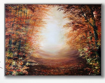 Large Landscape Wall Art Autumn Painting Print Fall Trees - Etsy