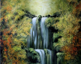 Abstract Waterfall Painting - Etsy