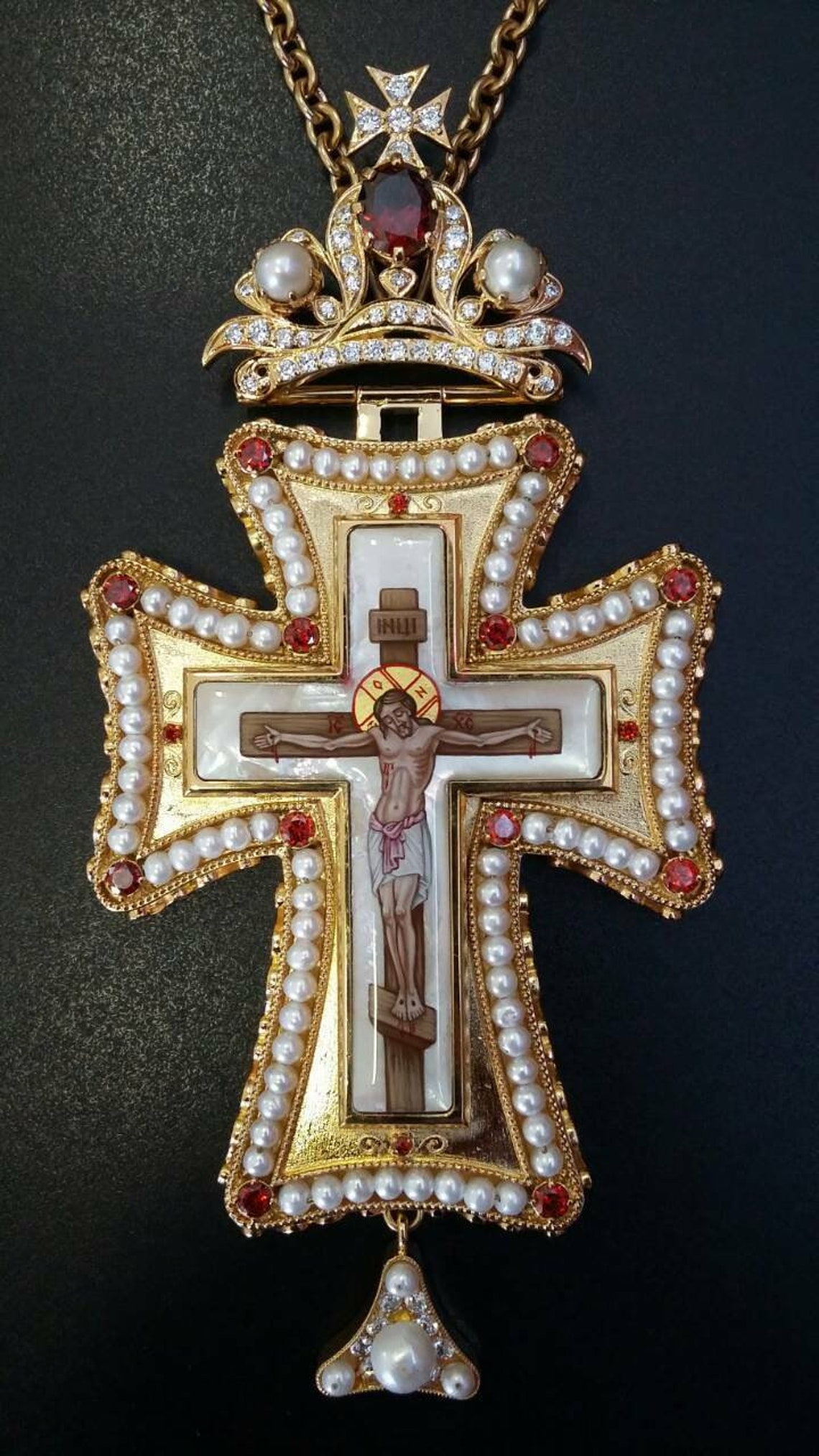 Orthodox Pectoral Cross. Bishops Brass Cross Pendant. Religious Gift ...