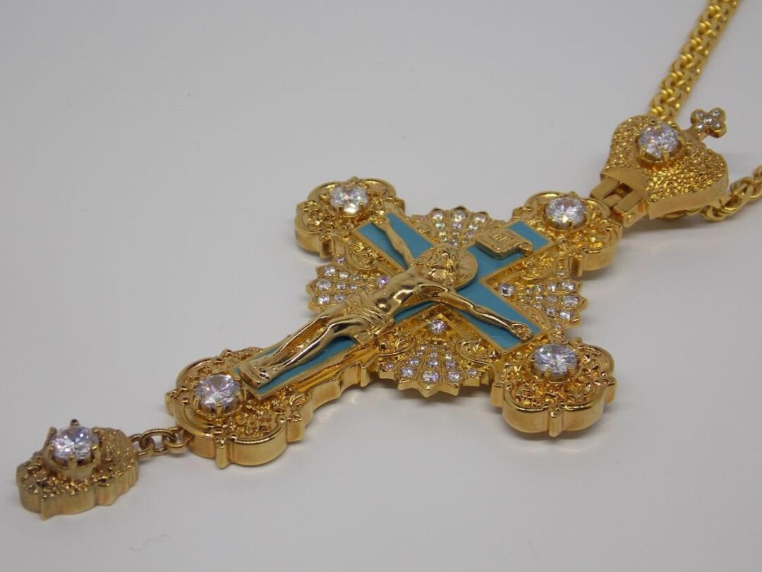 Pectoral Cross. Russian Orthodox Vestments Gold Brass Bishops Cross ...