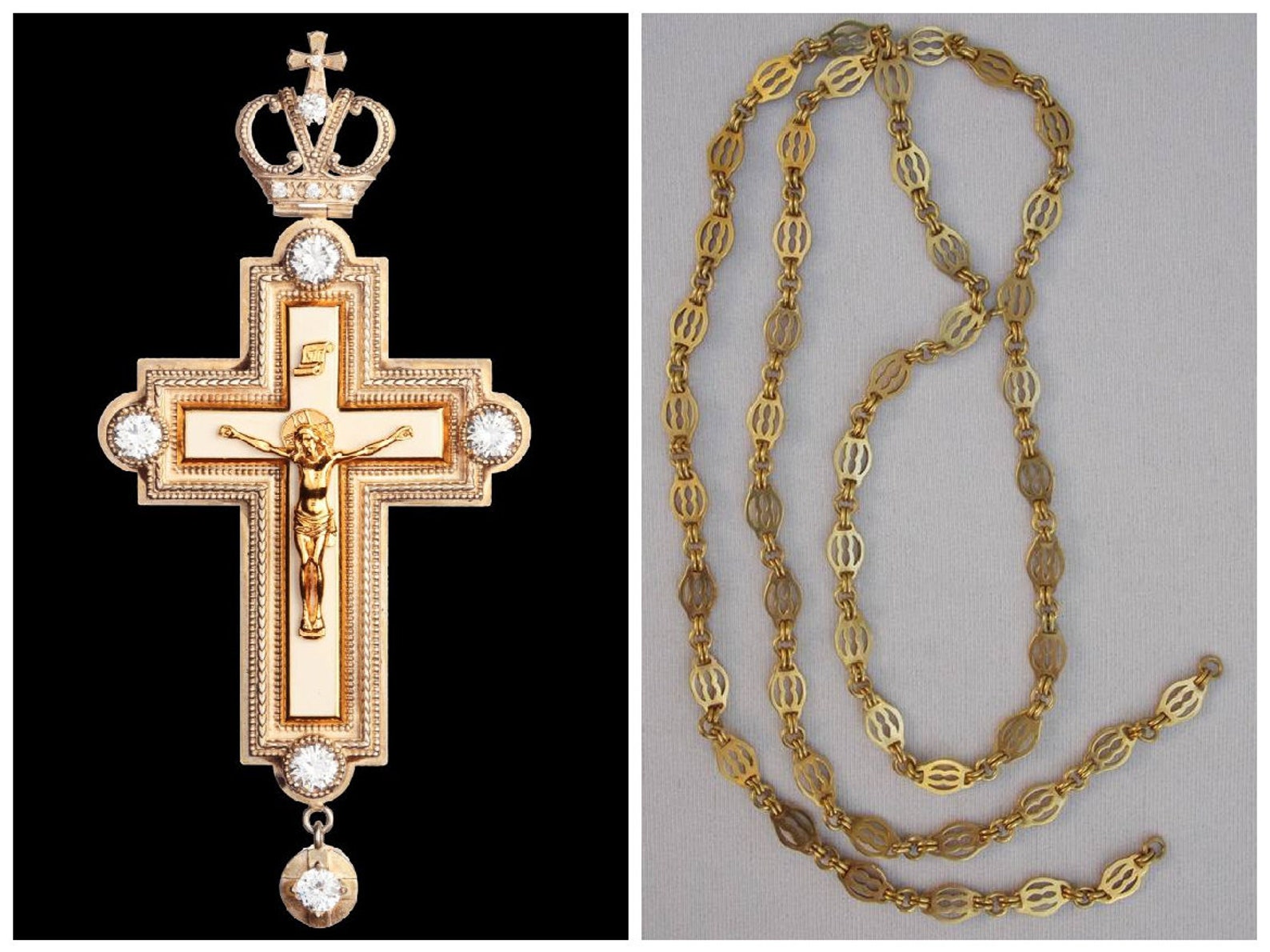 Orthodox Priest Pectoral Cross. Brass Relic Crucifix Pendant for Clergy ...
