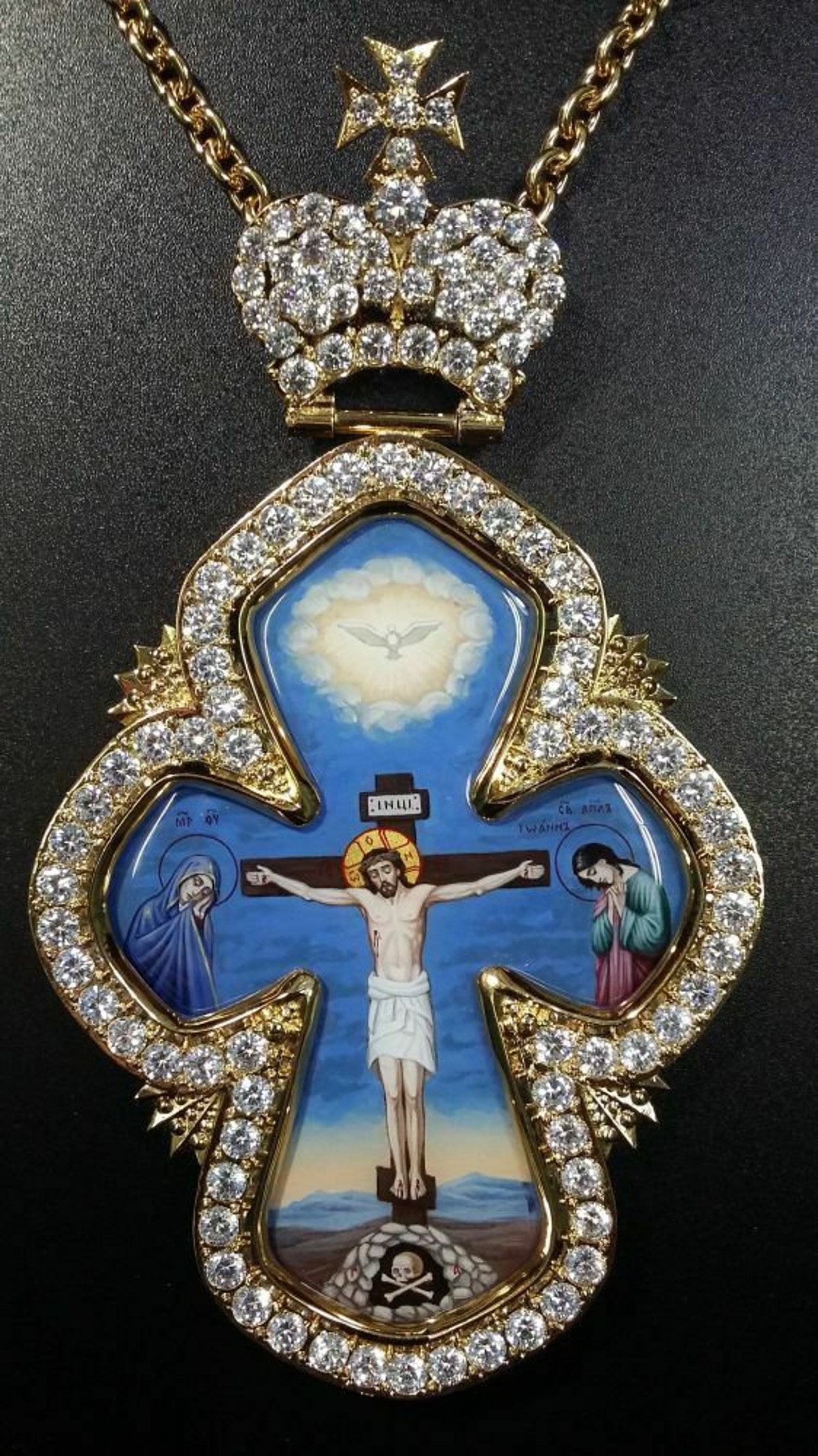 Gold Pectoral Cross Crucifix of Our Lord Jesus Christ. Russian Orthodox ...