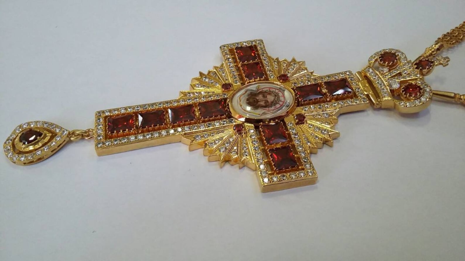 Gold Pectoral Cross. Russian Orthodox Gold Brass Cross Crucifix Pendant ...