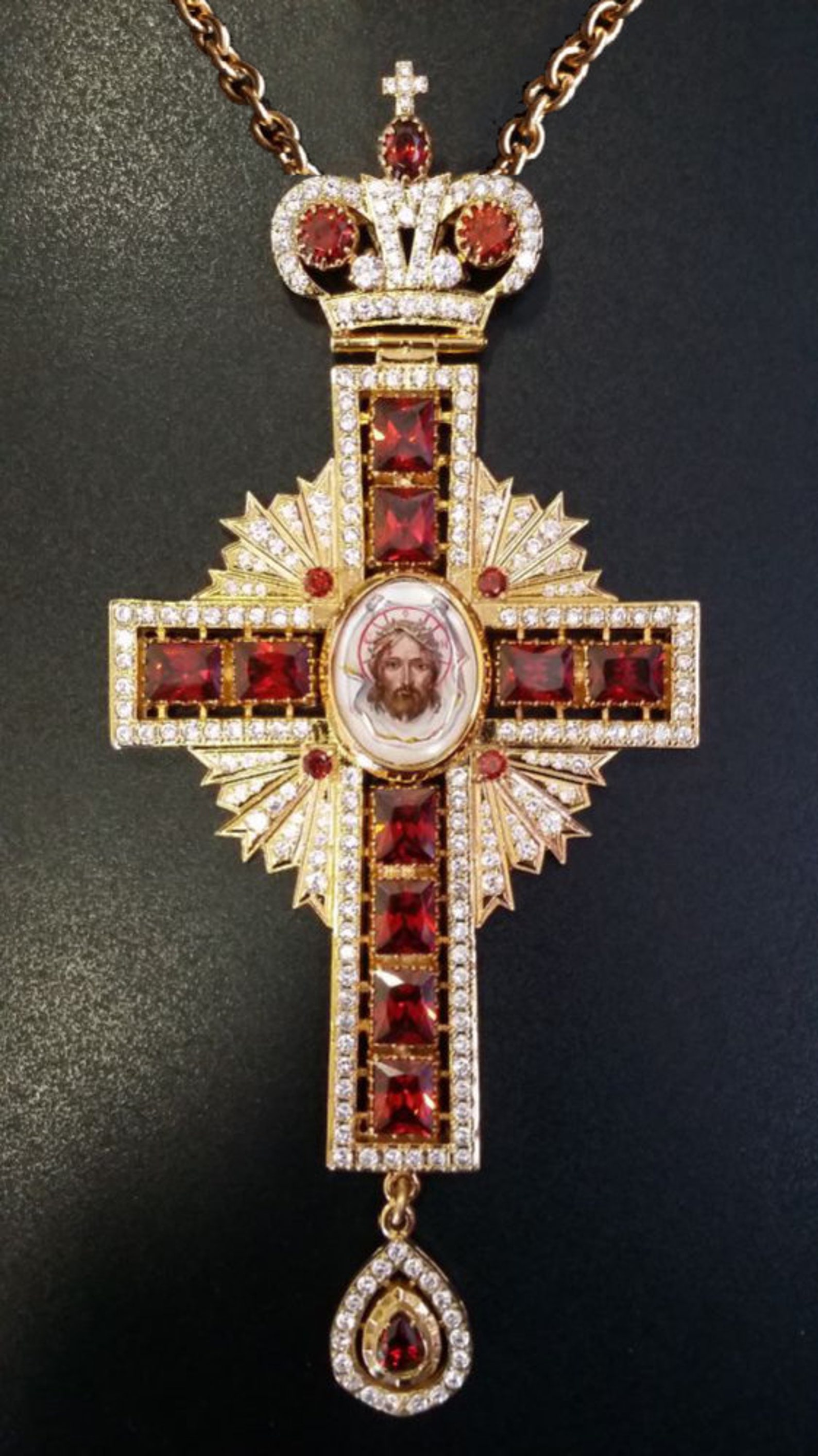 Gold Pectoral Cross. Russian Orthodox Gold Brass Cross Crucifix Pendant ...