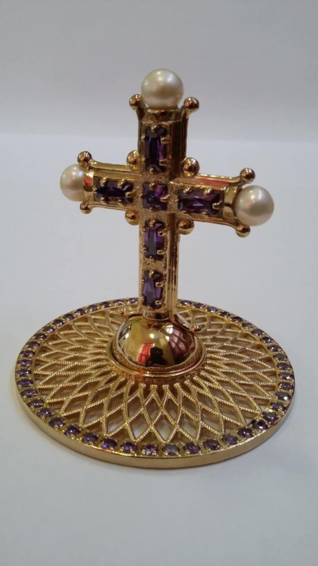 Orthodox Mitre miter Cross. Jewelry for a Traditional Headdress Priest ...