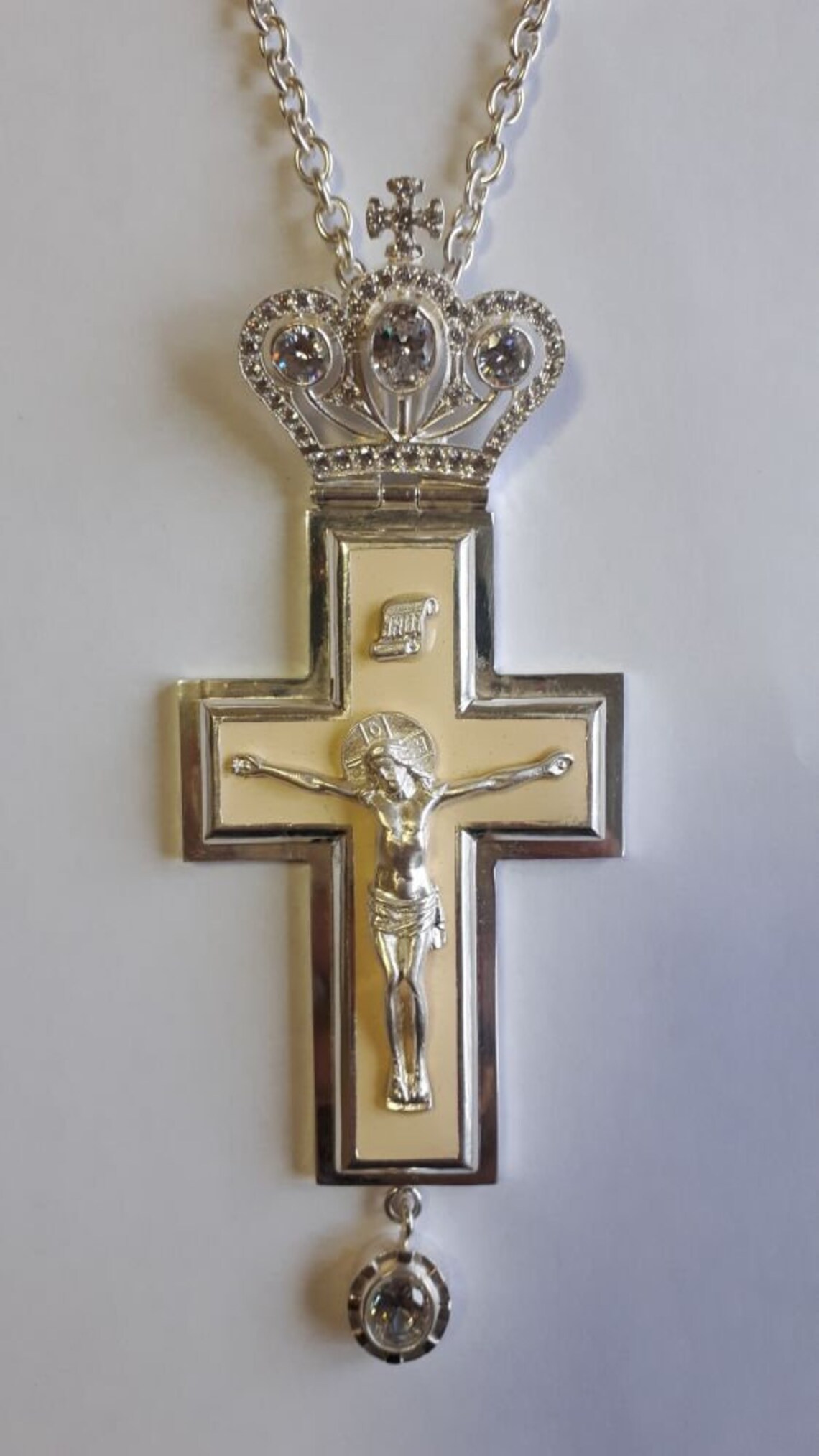 Bishop Pectoral Cross With Cast Silver Crucifix of Our Lord Jesus ...