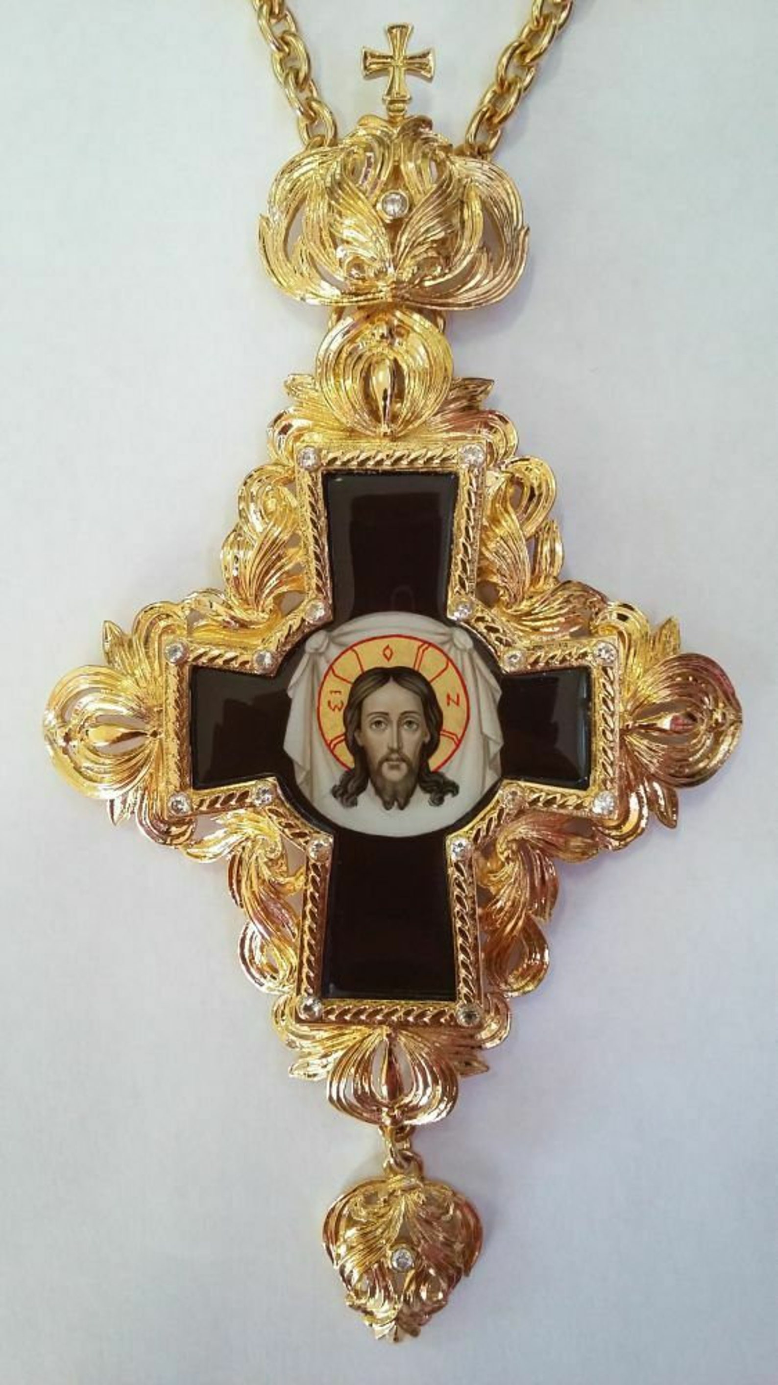 Orthodox Priest Pectoral Cross. Brass Relic Crucifix Pendant. Religious ...
