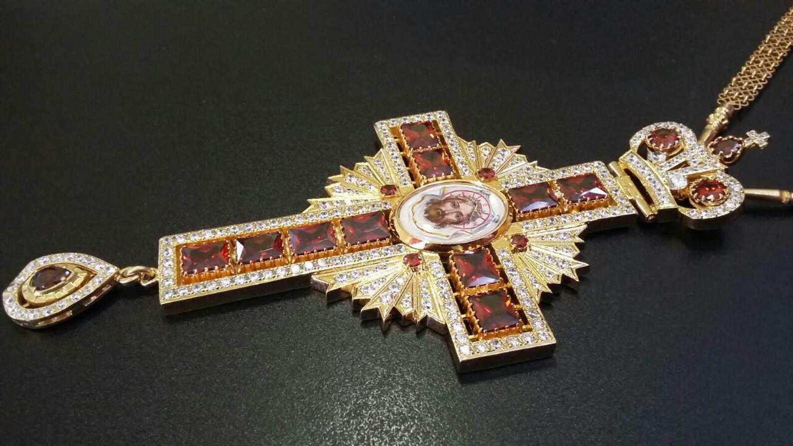 Gold Pectoral Cross. Russian Orthodox Gold Brass Cross Crucifix Pendant ...