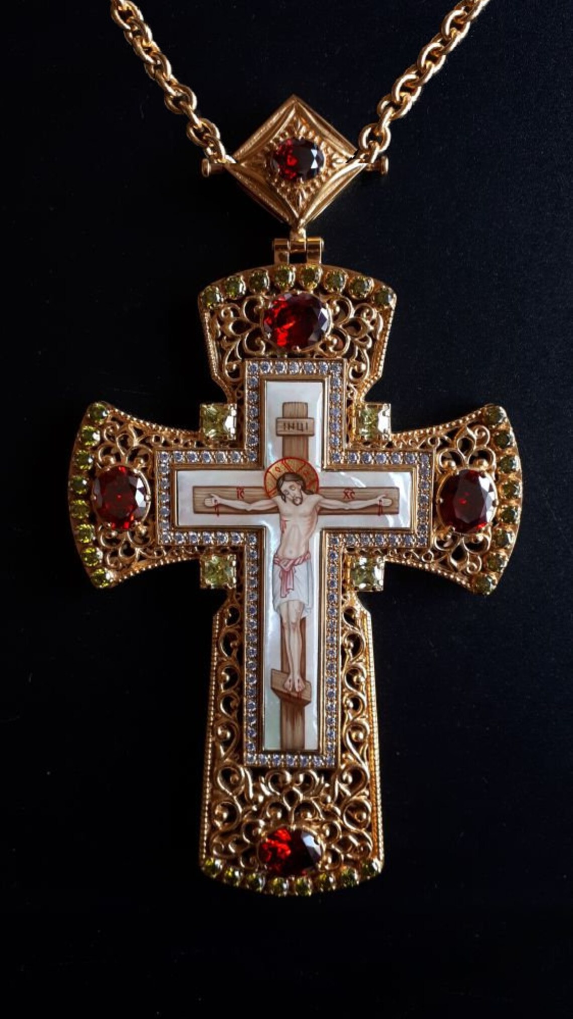 Pectoral Cross. Russian Orthodox Gold Brass Cross Crucifix - Etsy