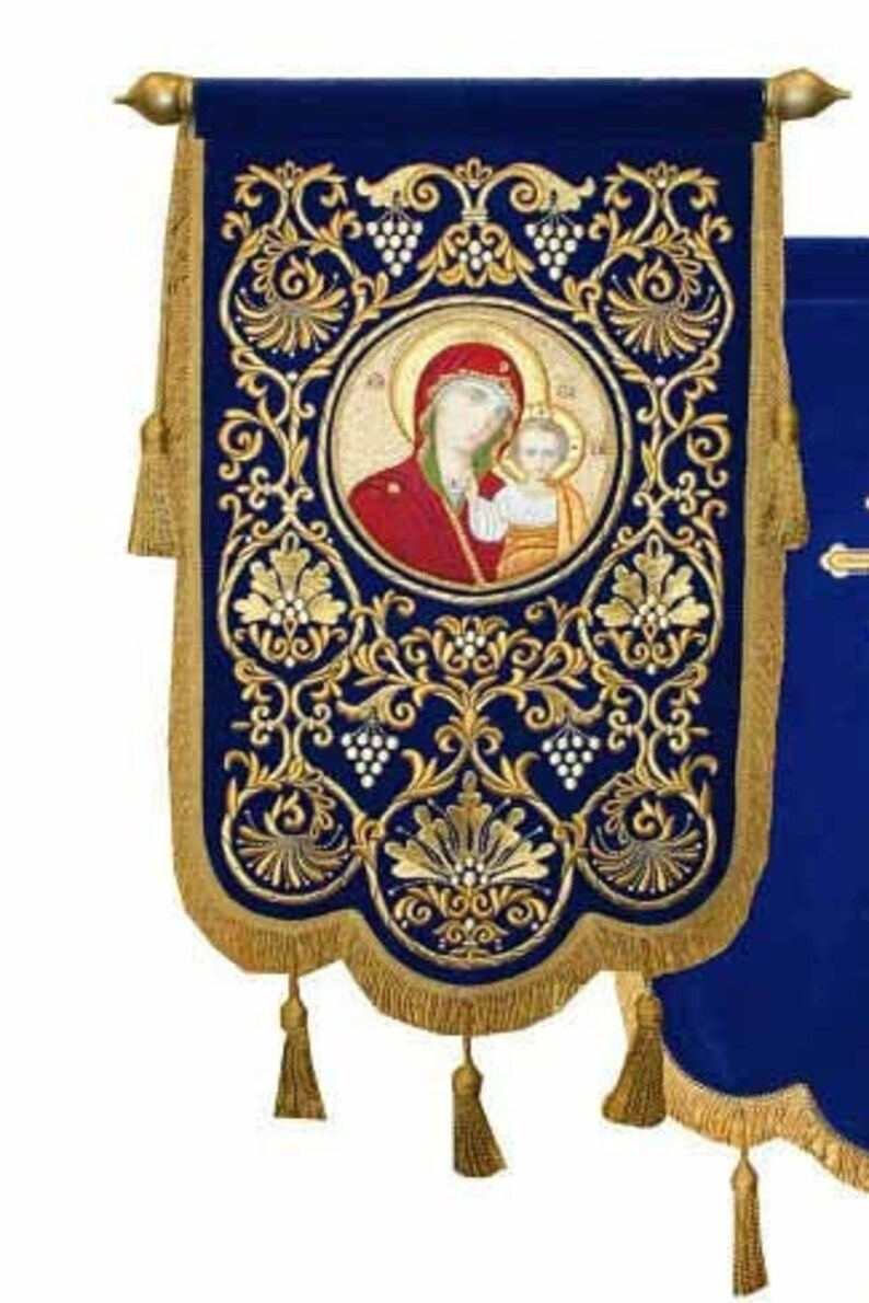 Gonfalon Religious Pennant, Hanging Flag, Banner, Fabric Pendant ...