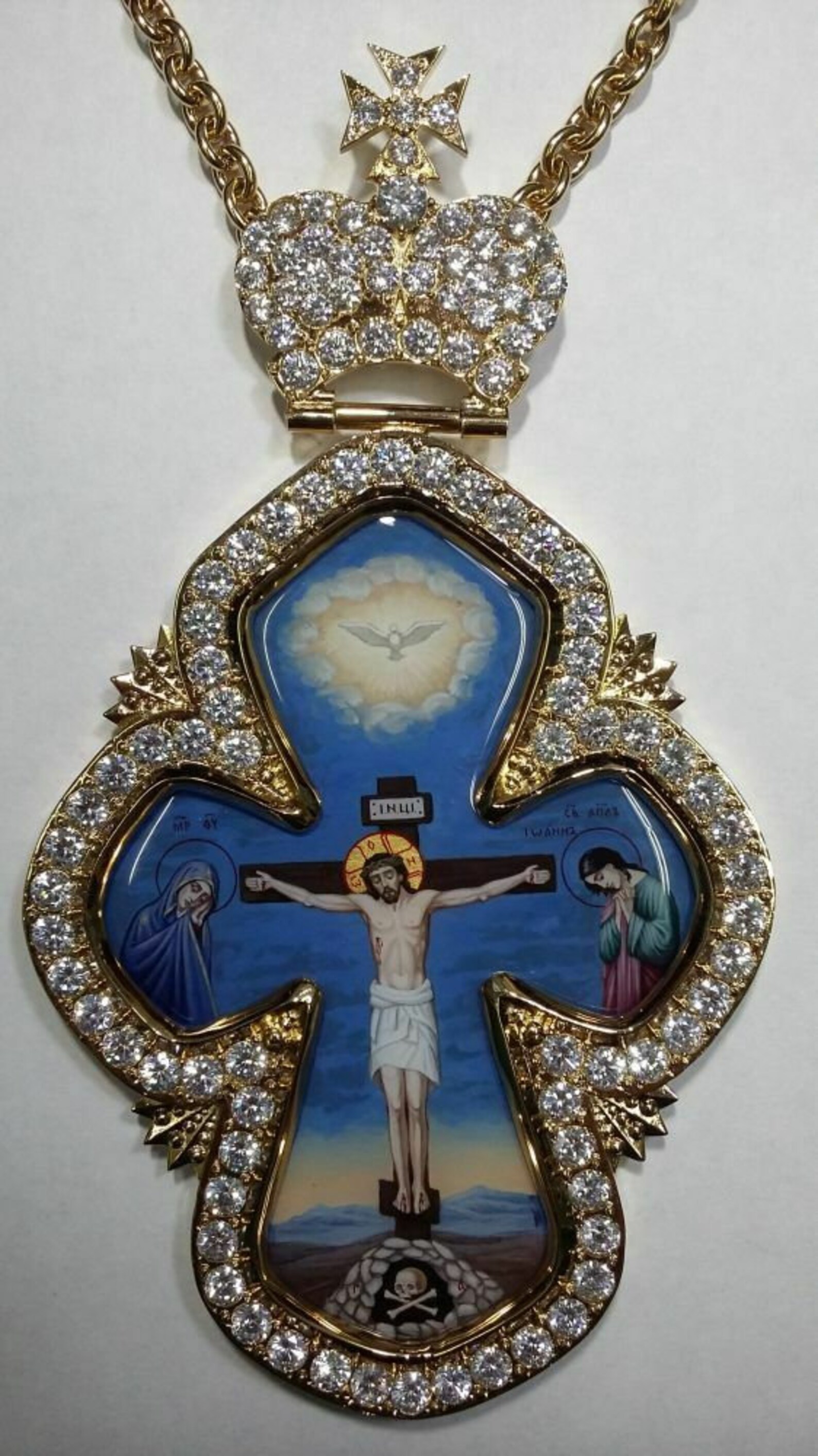 Gold Pectoral Cross Crucifix of Our Lord Jesus Christ. Russian Orthodox ...